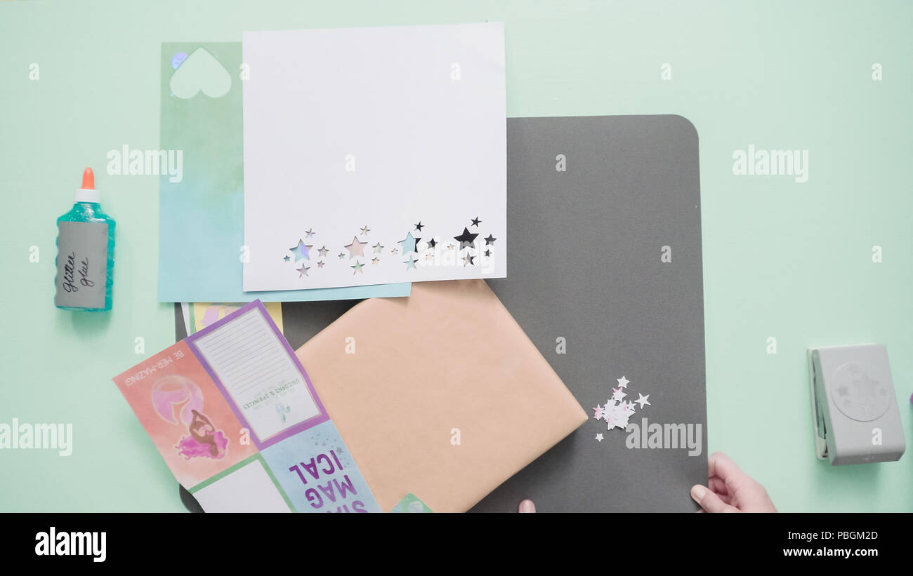 Decorating present kids birthday craft hi-res stock photography and ...