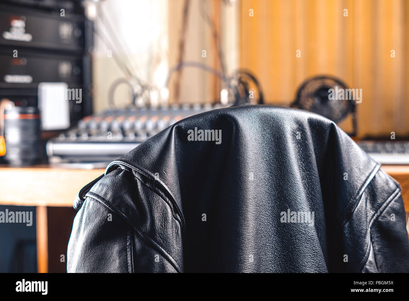 Sound recording studio interior. Sound engineer workplace Stock Photo ...