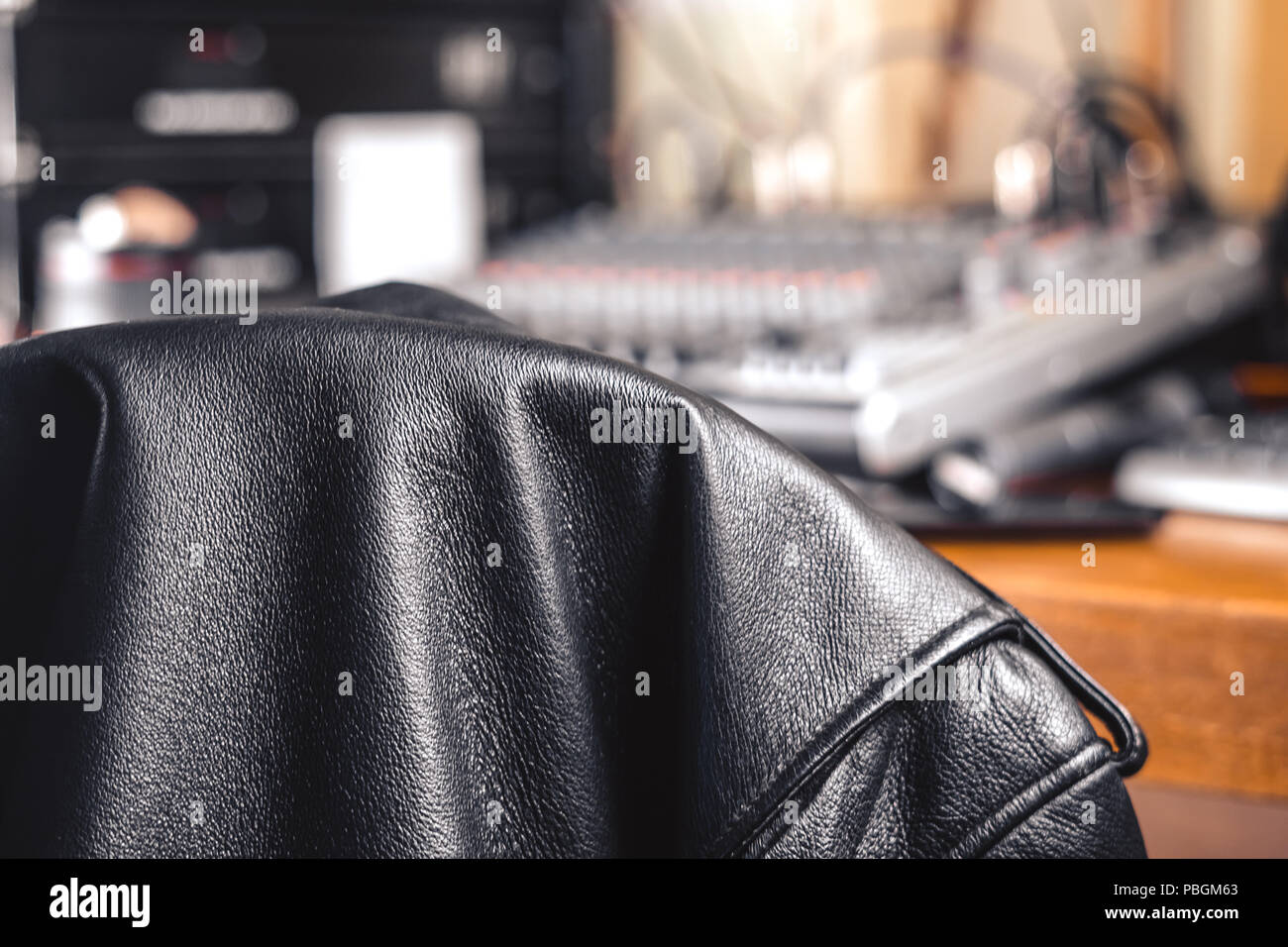 Sound recording studio interior. Sound engineer workplace Stock Photo ...