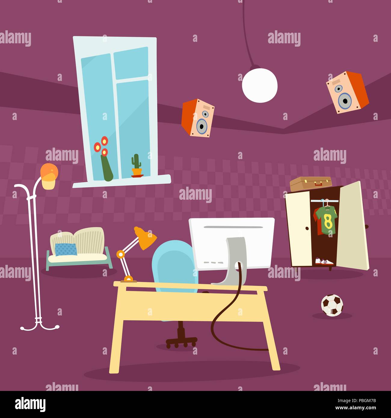 The Interior of Student Room Stock Vector Image & Art - Alamy