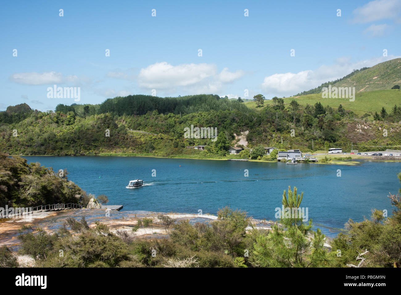 Rotorua, North Island, New Zealand-December 16,2016: Ferry crossing ...