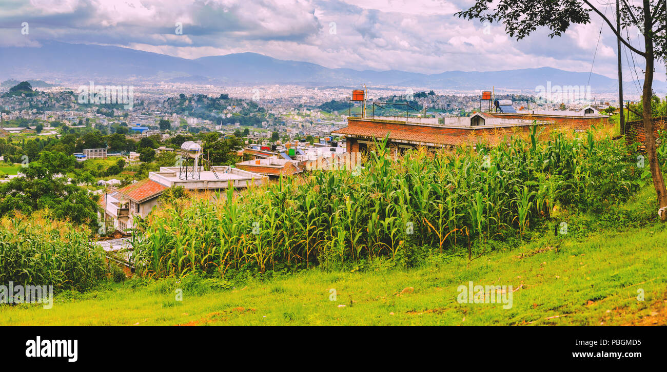 Panoromic aerial view of Kathmandu City Capital of Nepal,Bird Eye View ...