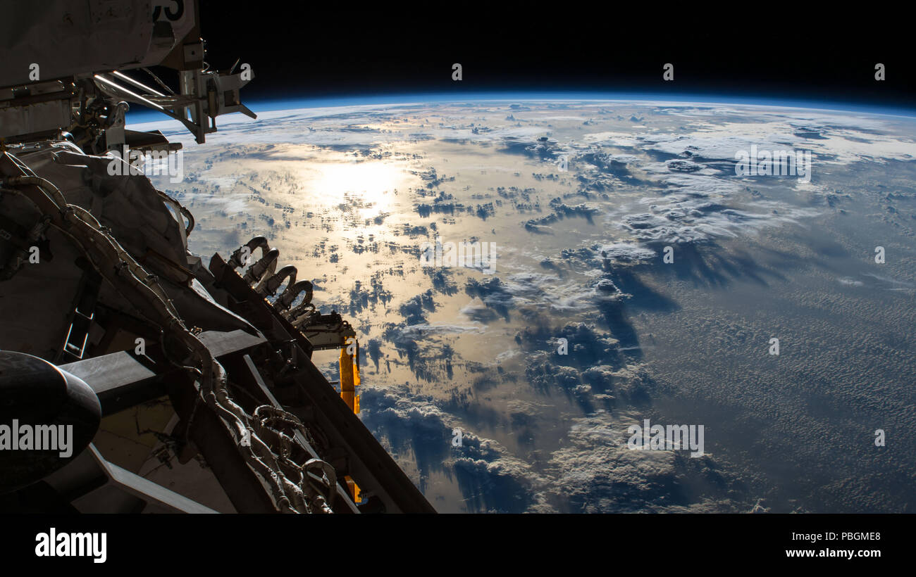 NASA satellite image of Pacific Ocean from the International Space ...