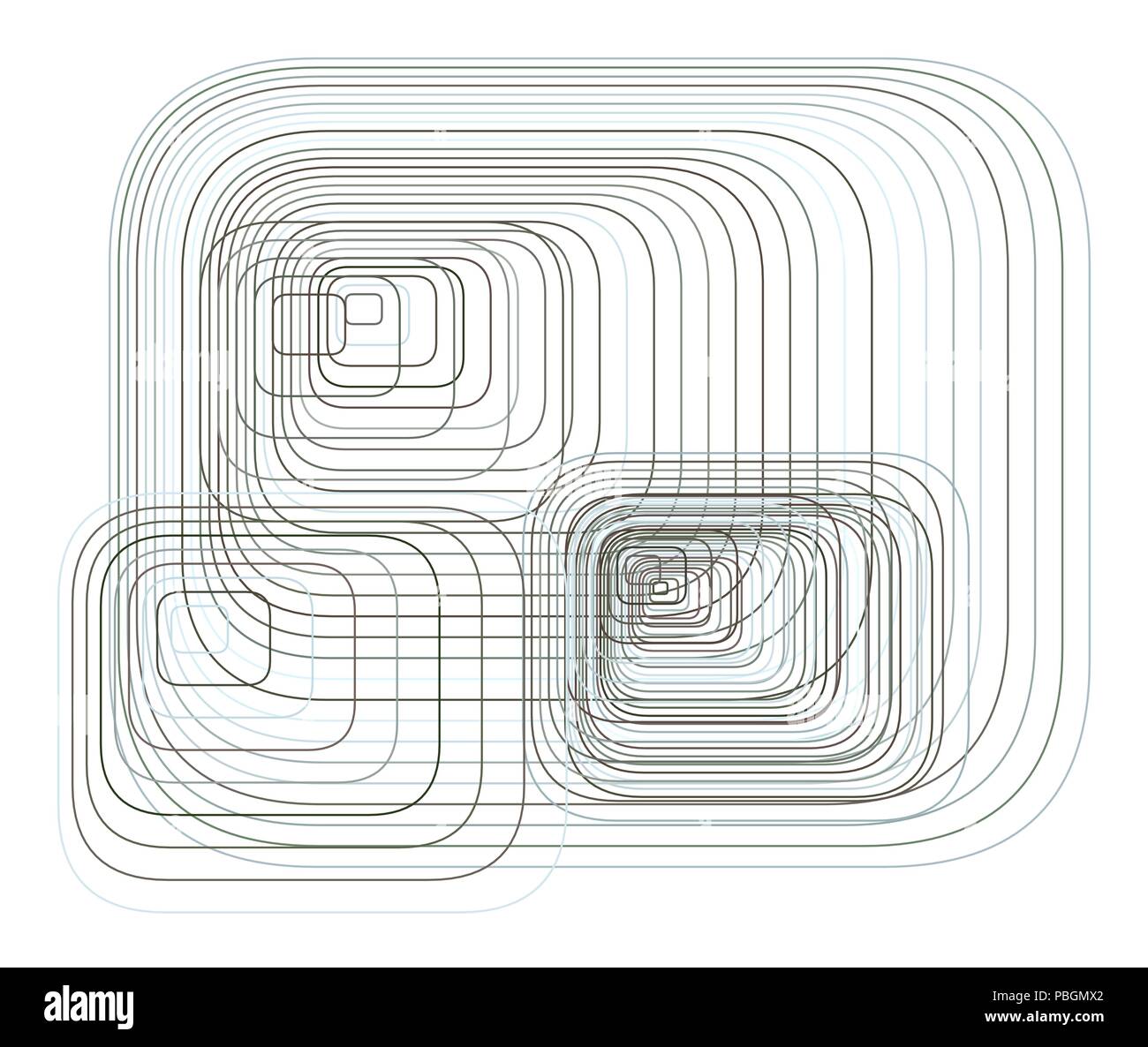Geometric Conceptual Background Rounded Rectangle Pattern For Design Vector Illustration