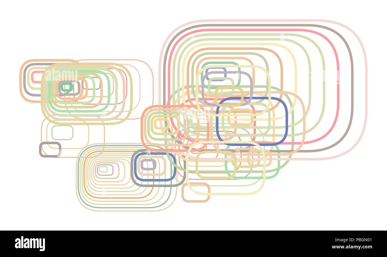 Color abstract rounded rectangle geometric pattern generative art ...