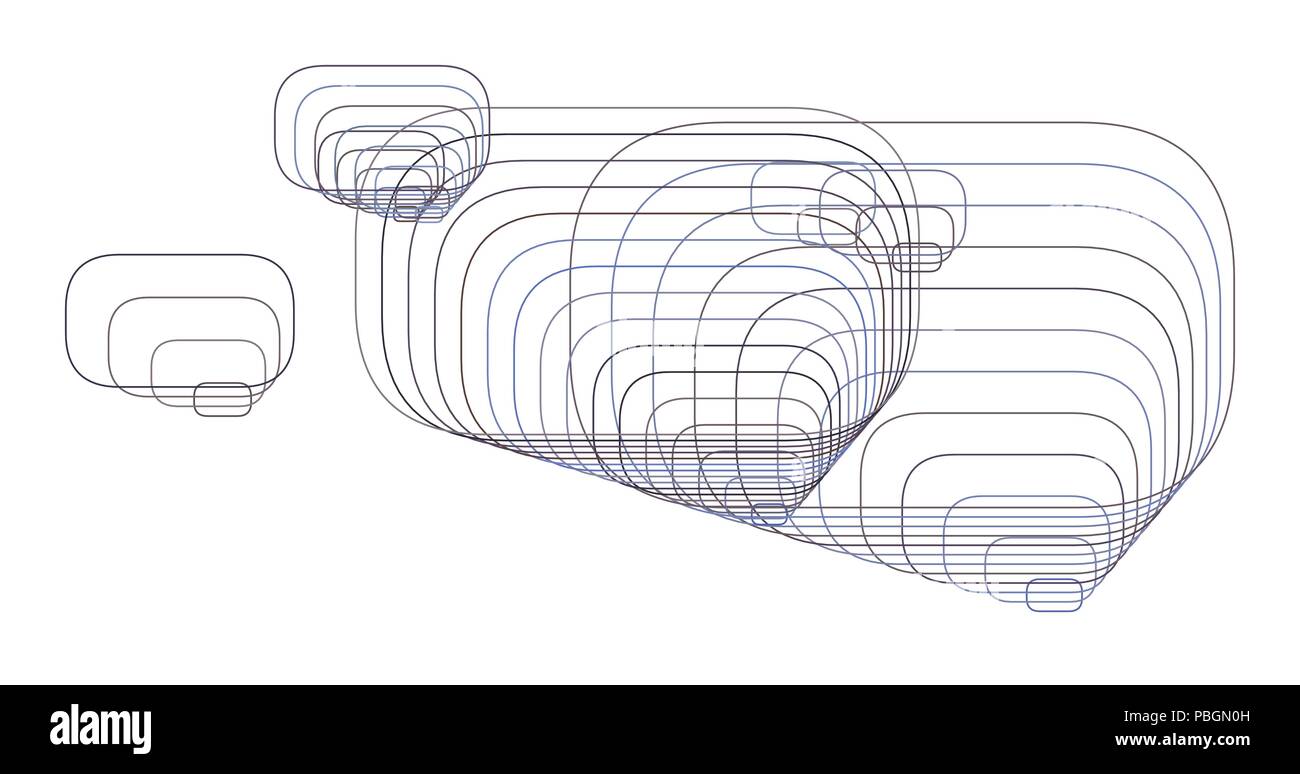 Shape of rounded rectangle, abstract geometric background pattern ...