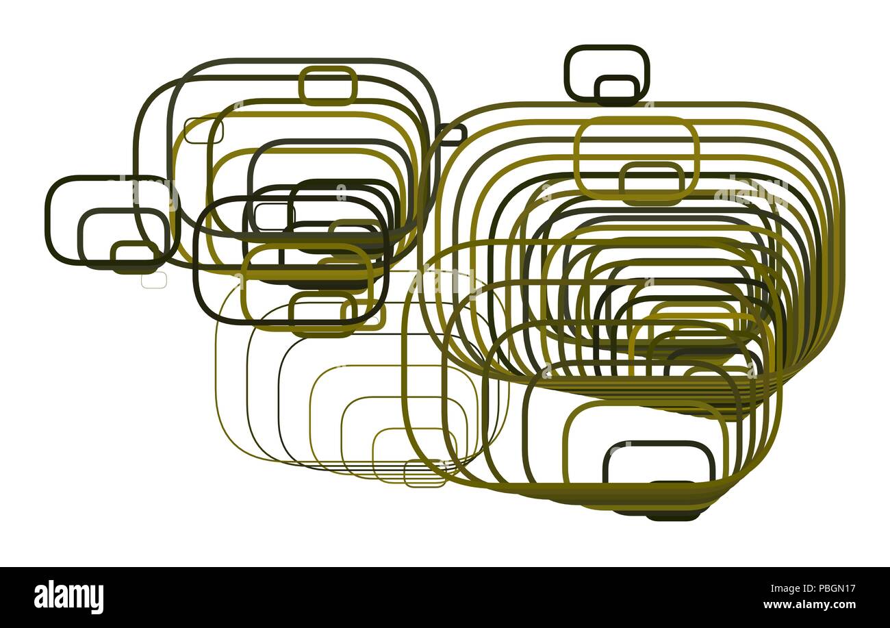 Color abstract rounded rectangle geometric pattern generative art ...