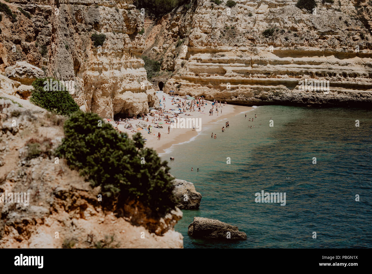 Sight of the Beach of the Navy in Lagoon Algarve Portugal Stock Photo ...
