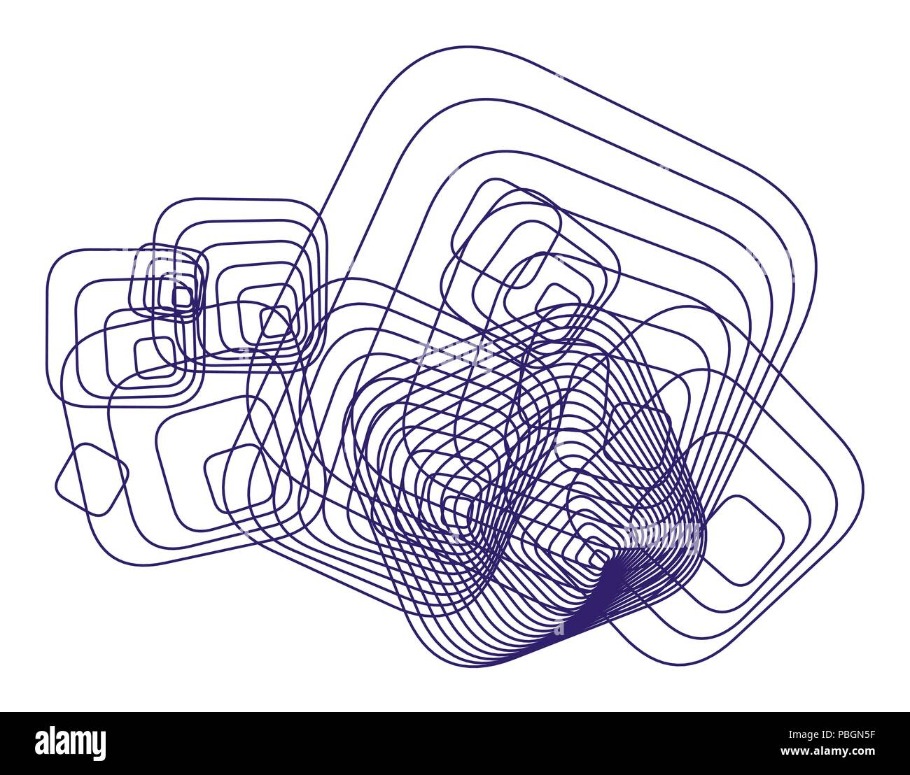 Abstract geometric background with shape of rounded rectangle pattern ...