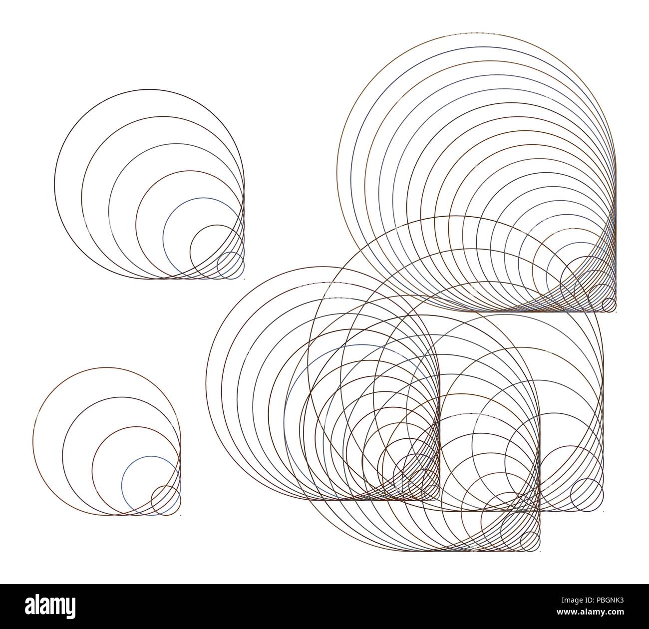 Background abstract geometric circles, bubbles, sphere or ellipses ...