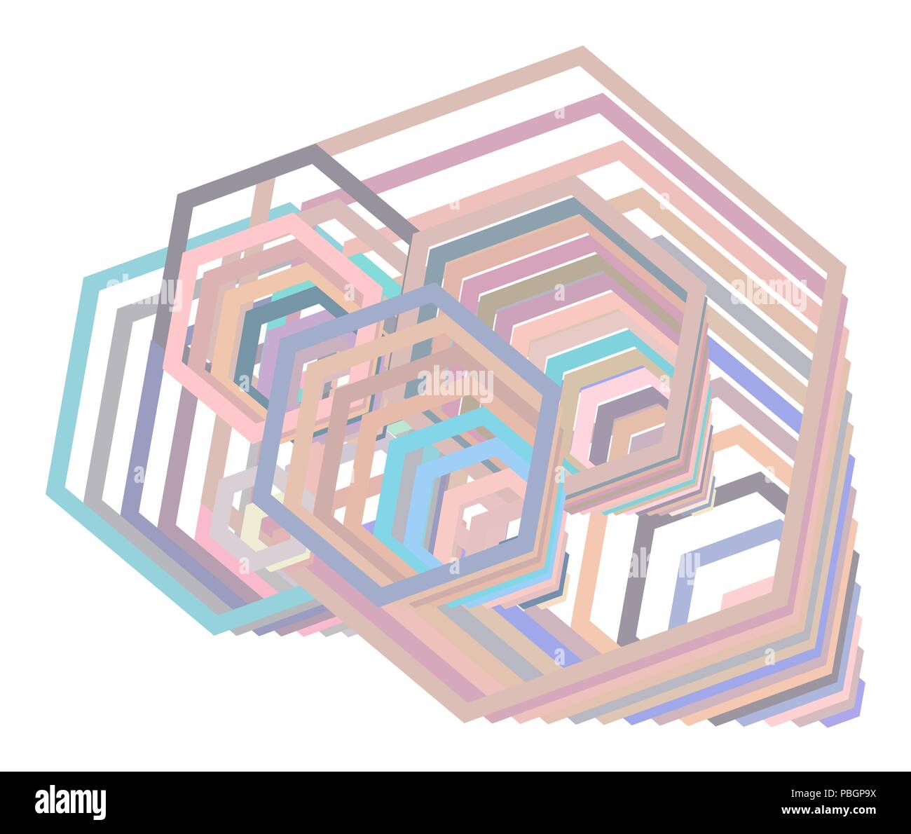 Abstract Hexagon Geometric Pattern Colorful And Artistic For Graphic Design Catalog Textile Or