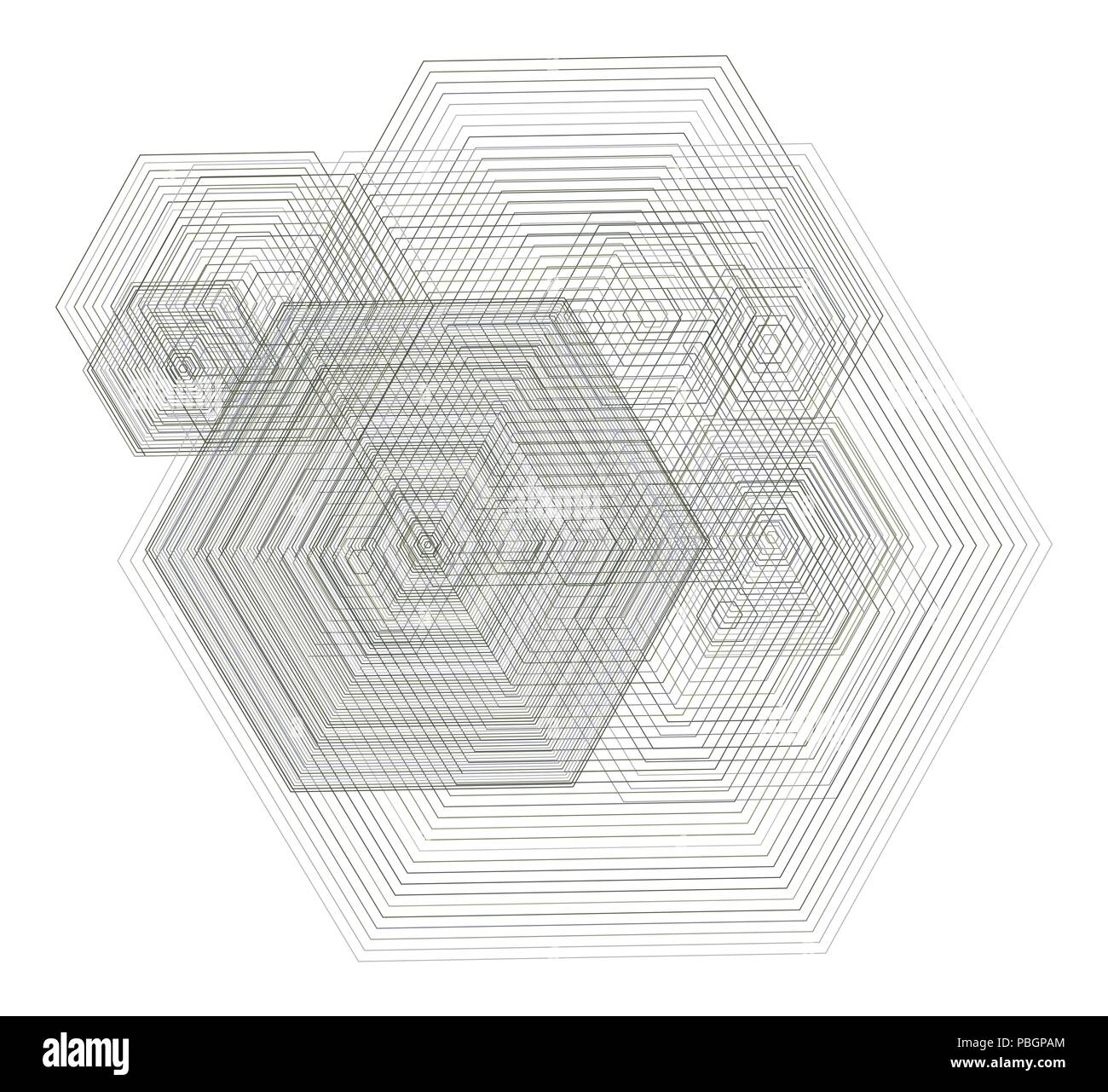 Color abstract hexagon geometric pattern generative art background ...