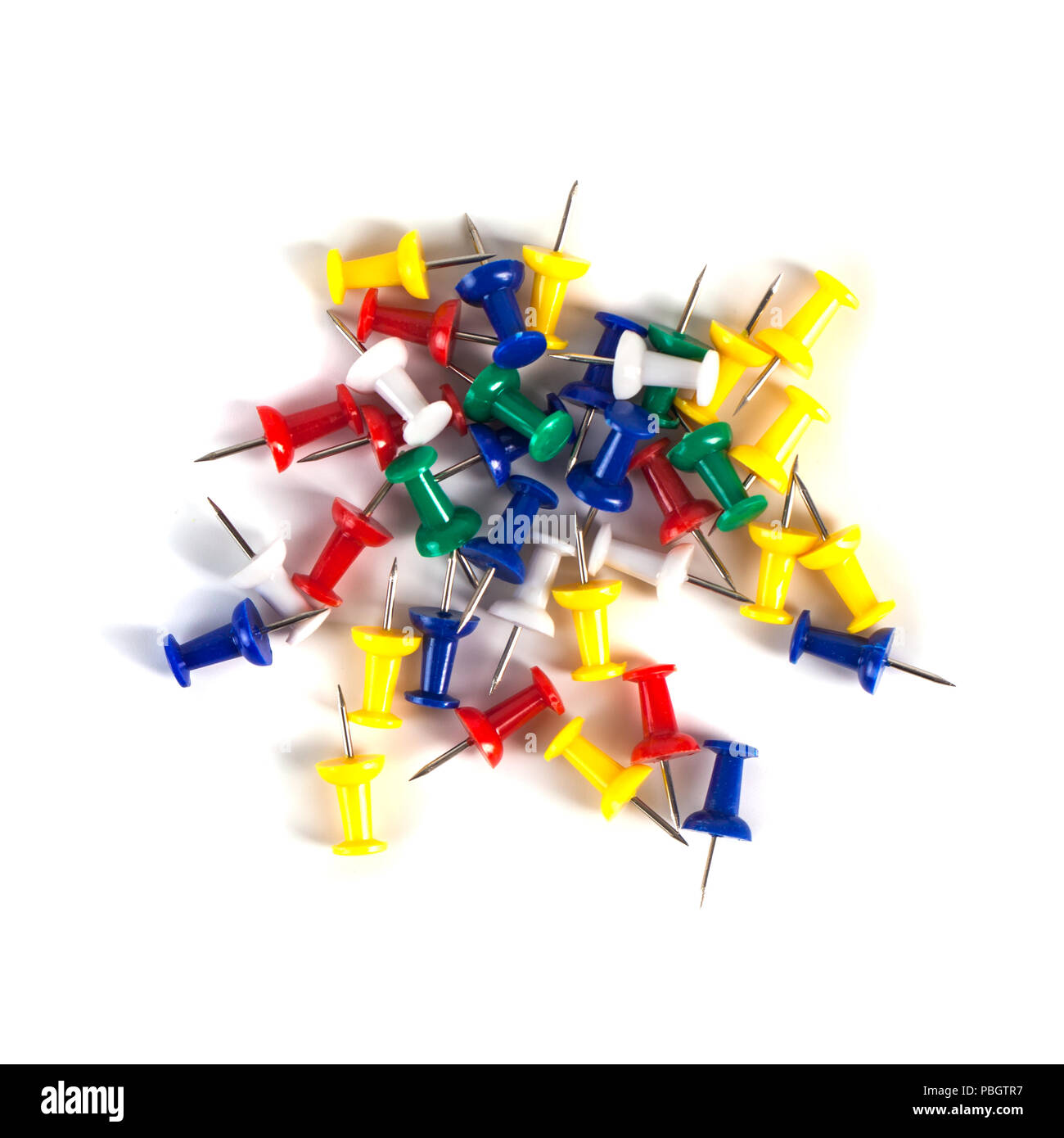 Mark pin pile on the white background in office, tacks Stock Photo - Alamy