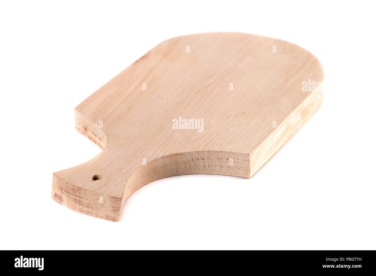 Handmade wooden chopping board isolated on white background Stock Photo ...