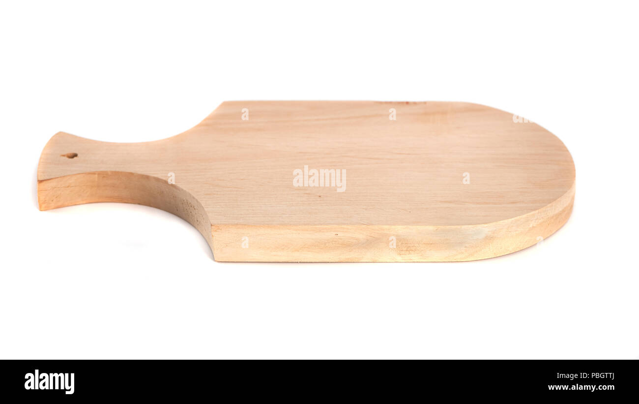 Handmade wooden chopping board isolated on white background Stock Photo ...
