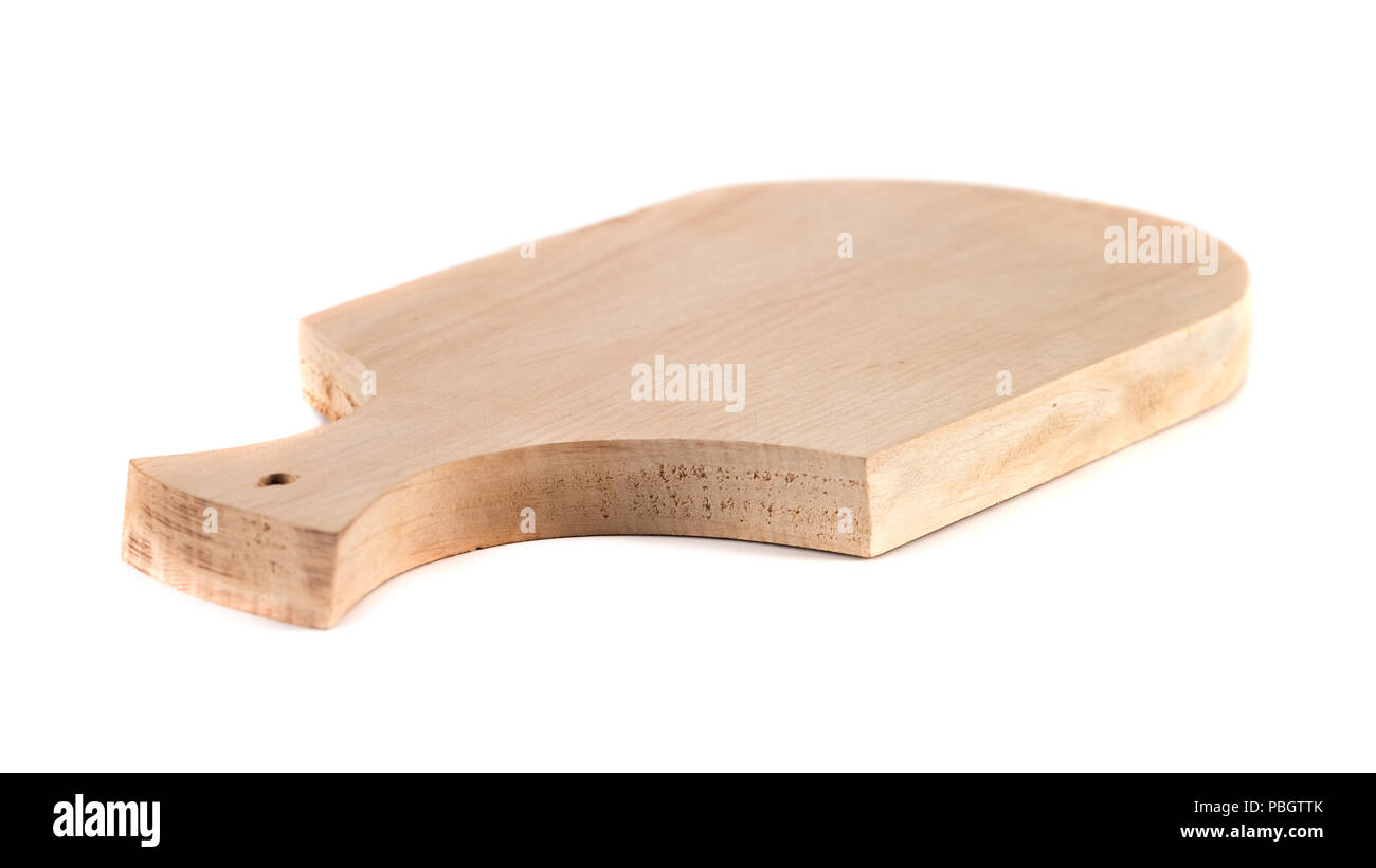 Handmade wooden chopping board isolated on white background Stock Photo ...
