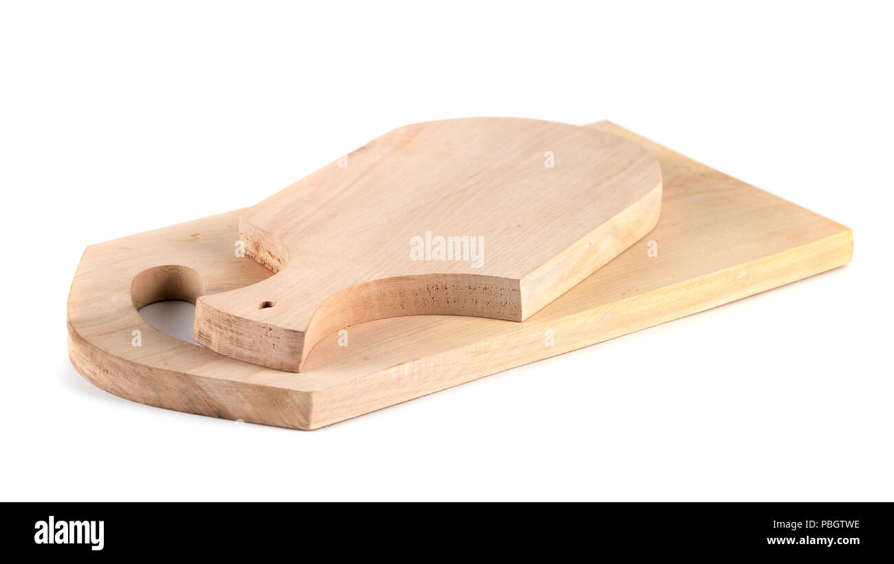 Handmade wooden chopping board isolated on white background Stock Photo ...