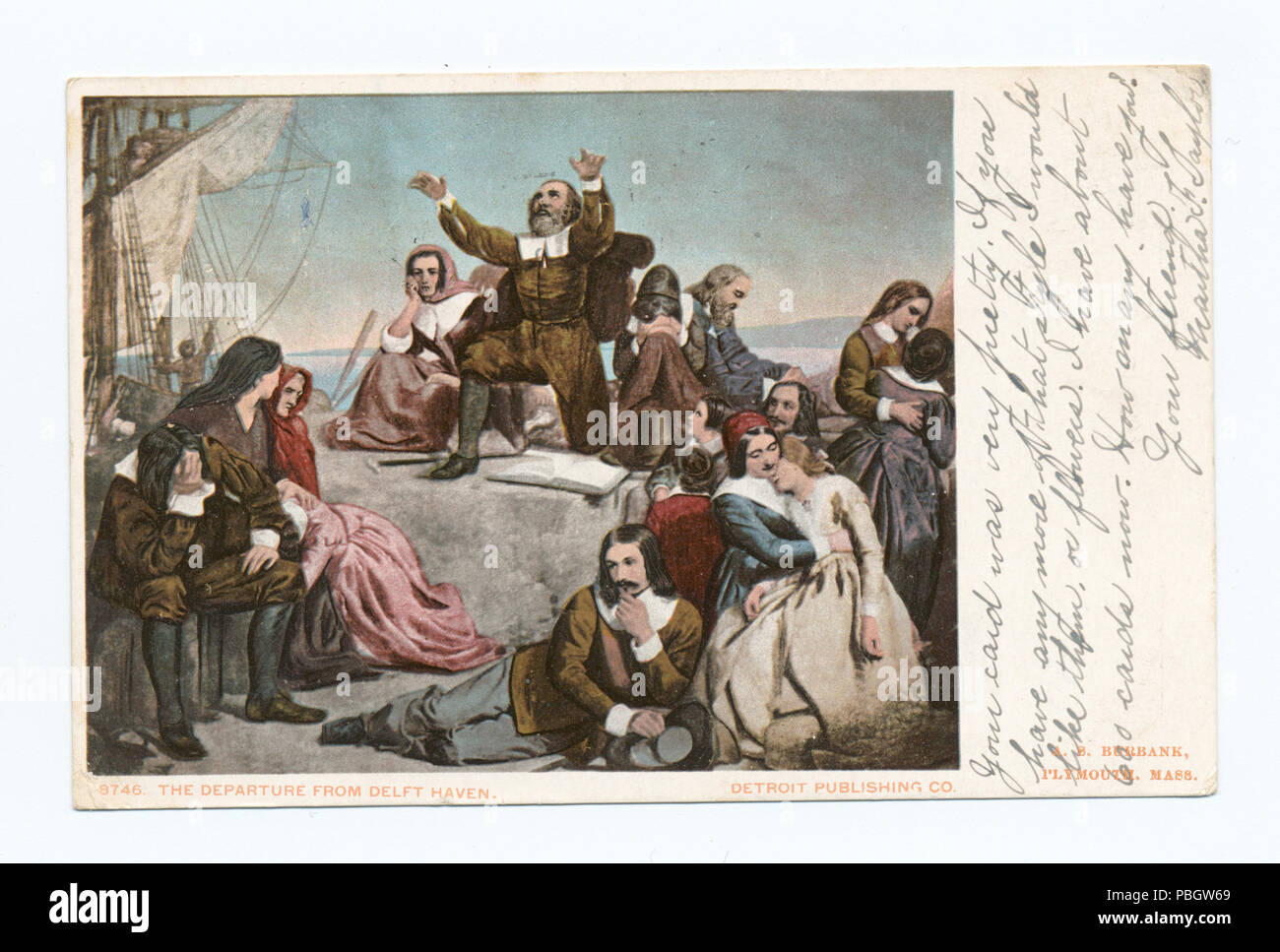 1628 The Departure from Delft Haven (NYPL b12647398-67981 Stock Photo ...