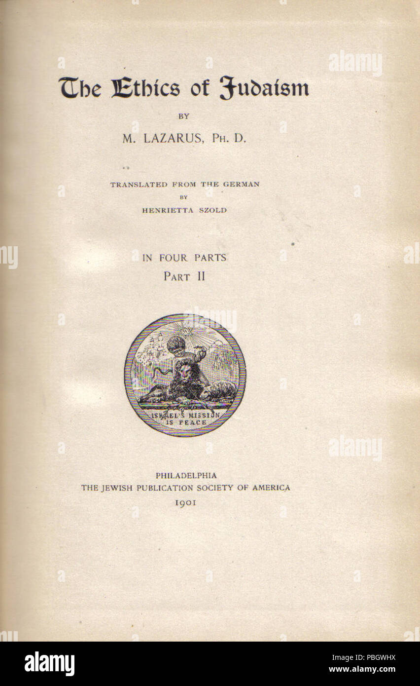 1631 The Ethics of Judaism Stock Photo - Alamy