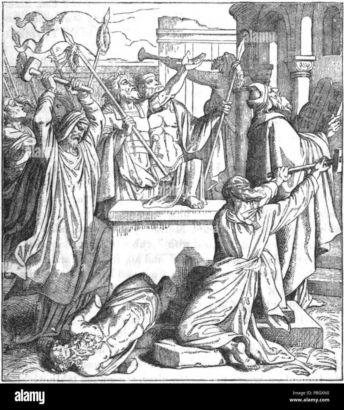 1647 The Jews destroy the idol's altar in the temple Stock Photo - Alamy