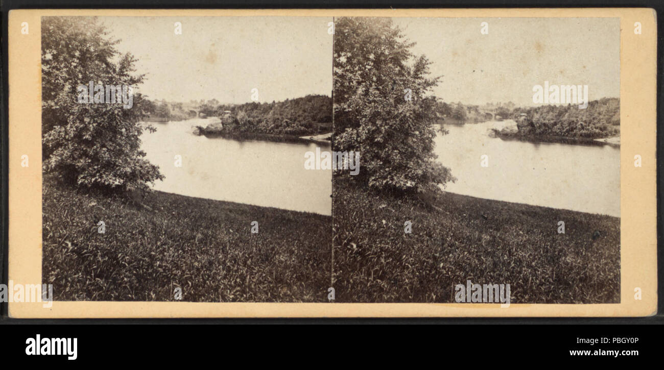 1649 The Lake, with the Bow Bridge in the distance, by T. C. Roche ...