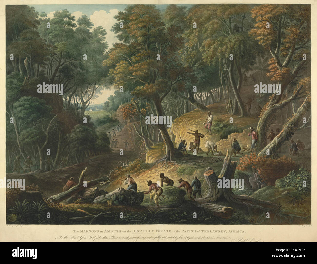 1655 The Maroons In Ambush On The Dromilly Estate In The Parish Of ...