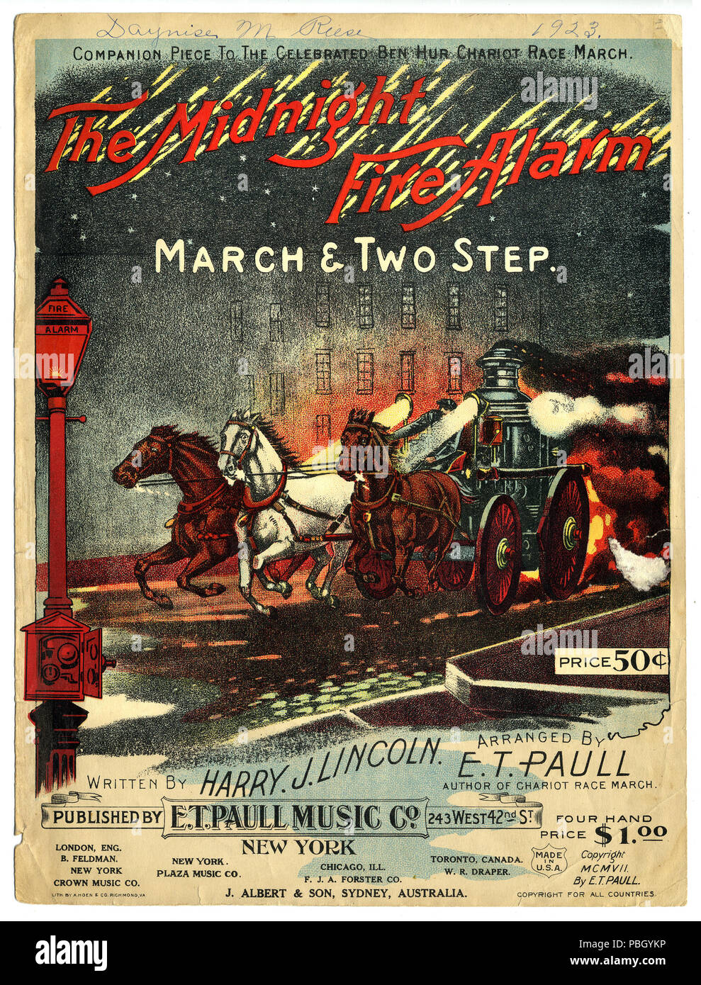 1907 sheet music hi-res stock photography and images - Alamy