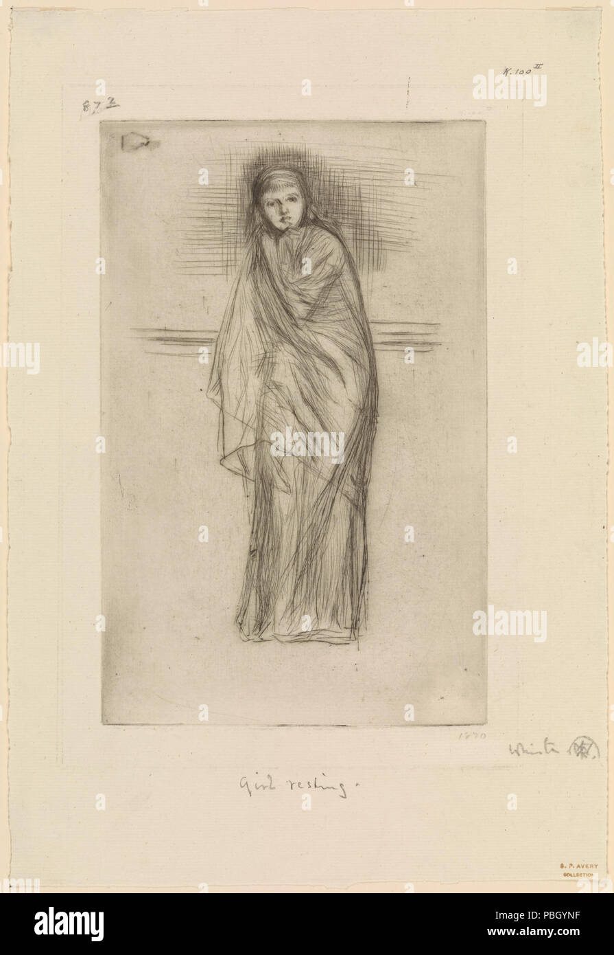 1656 The model resting (2) (NYPL Hades-1095223-1605473 Stock Photo - Alamy