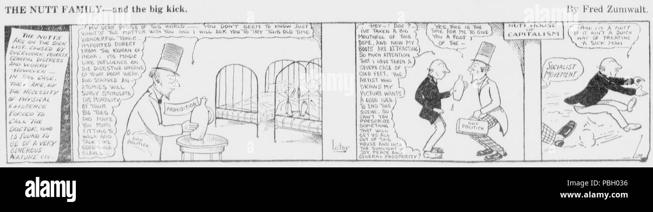 1660 The Nutt Family - and the Big Kick (Zumwalt cartoon Stock Photo ...
