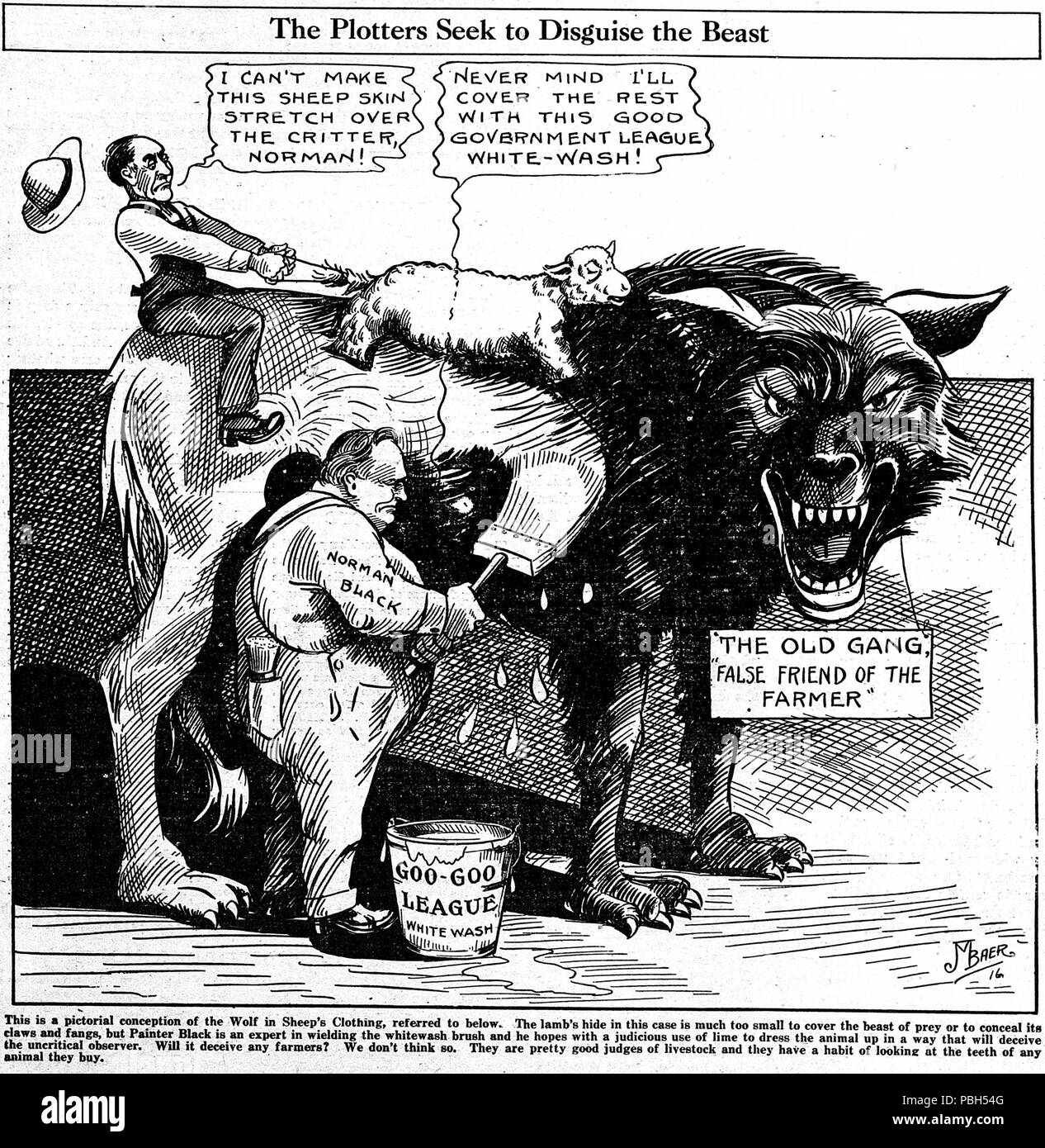 1684 The Plotters Seek to Disguise the Beast (Baer cartoon Stock Photo ...