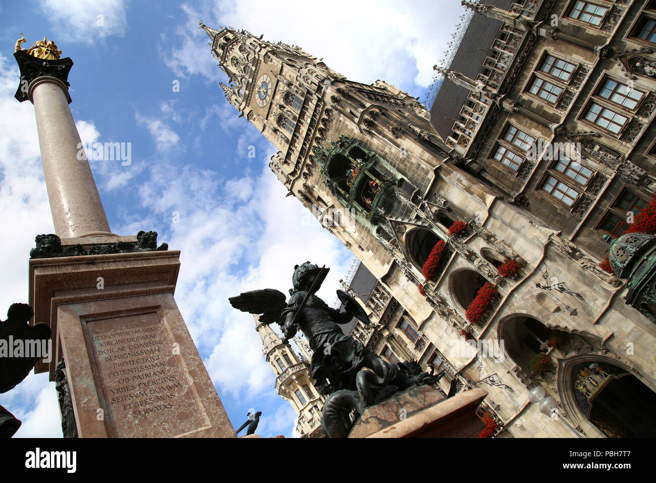 The Golden statue of Mary (Mariensaule), a Marian column on the ...
