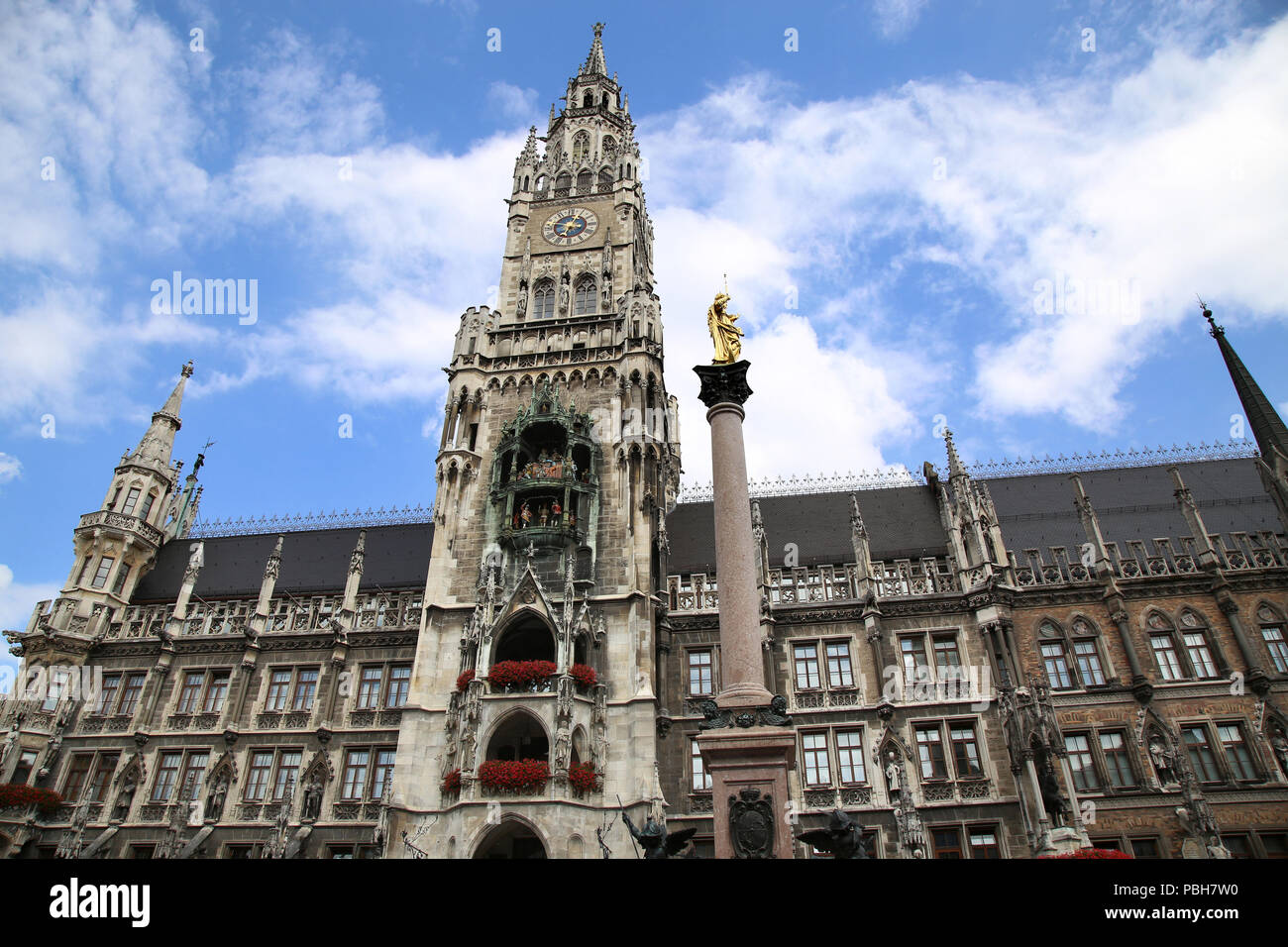 The Golden statue of Mary (Mariensaule), a Marian column on the ...