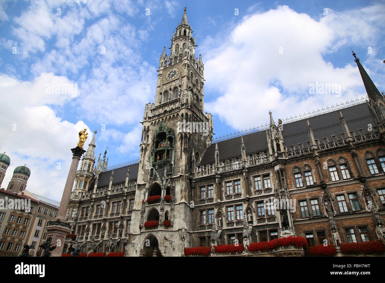 The Golden statue of Mary (Mariensaule), a Marian column on the ...