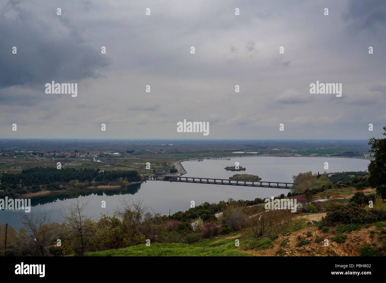 Panoramic view of the Haliacmon (or Aliakmonas). It is the longest ...