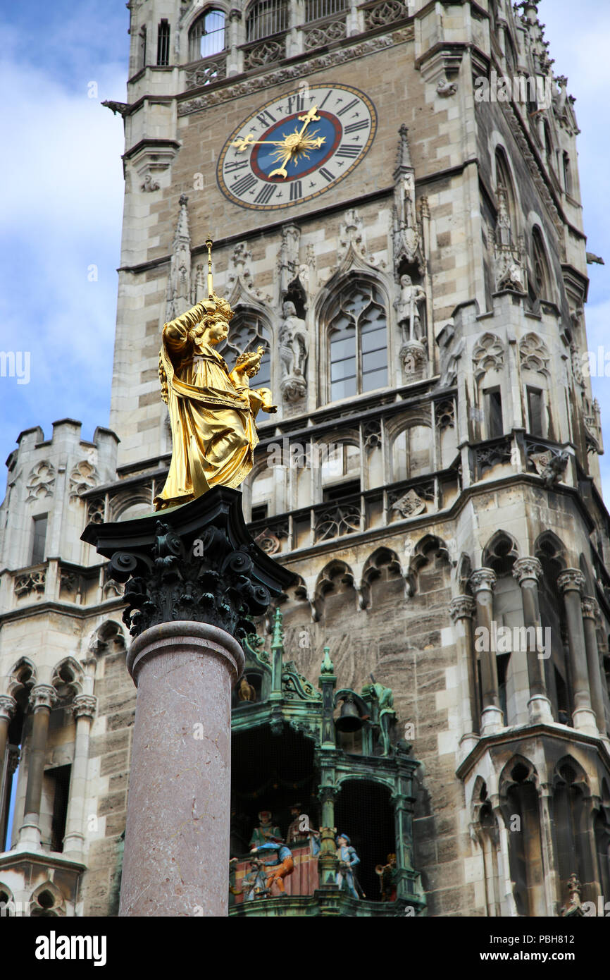 The Golden statue of Mary (Mariensaule), a Marian column on the ...