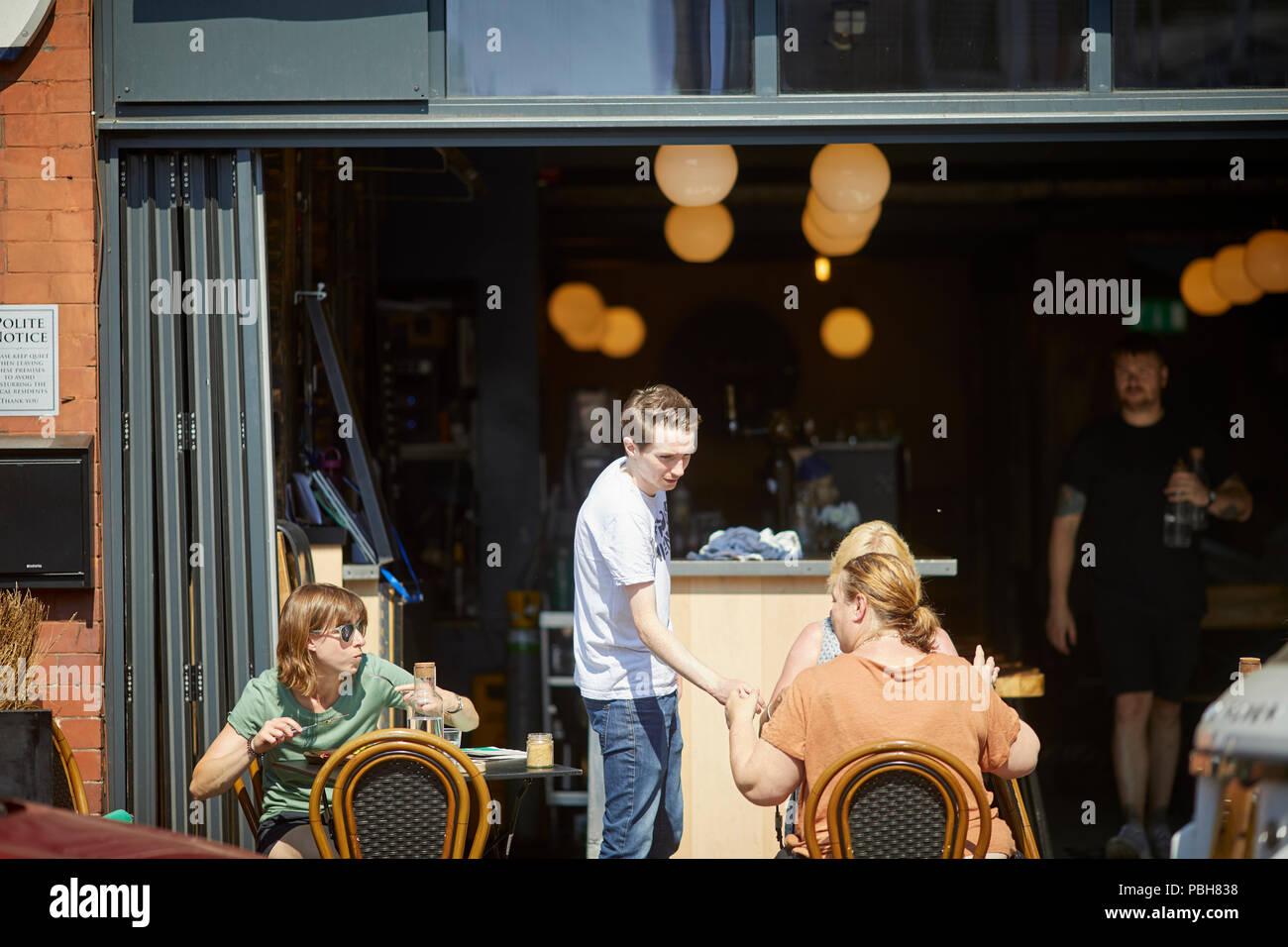 Burton Road west Didsbury, south Manchester street pavement dining ...