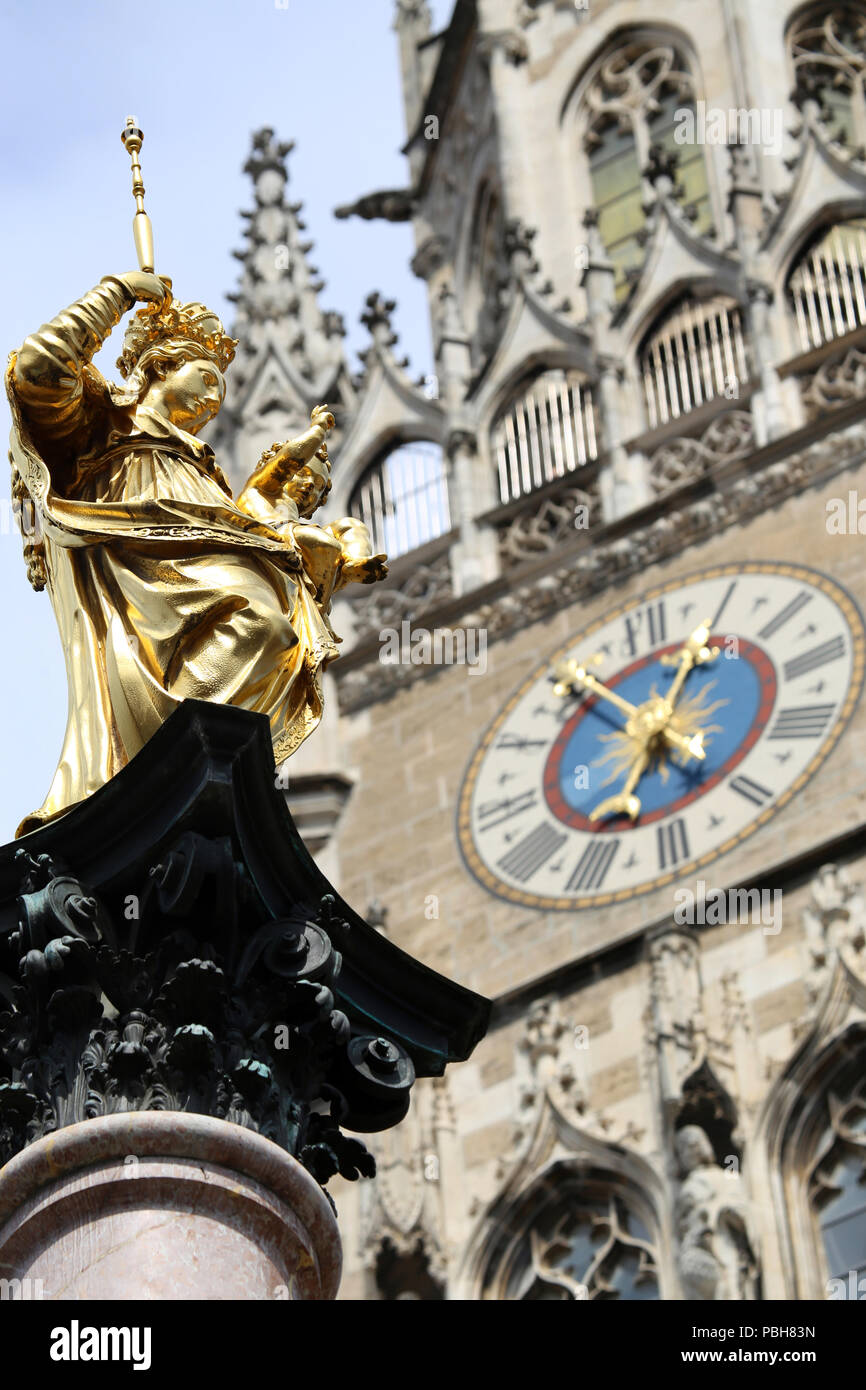 The Golden statue of Mary (Mariensaule), a Marian column on the ...
