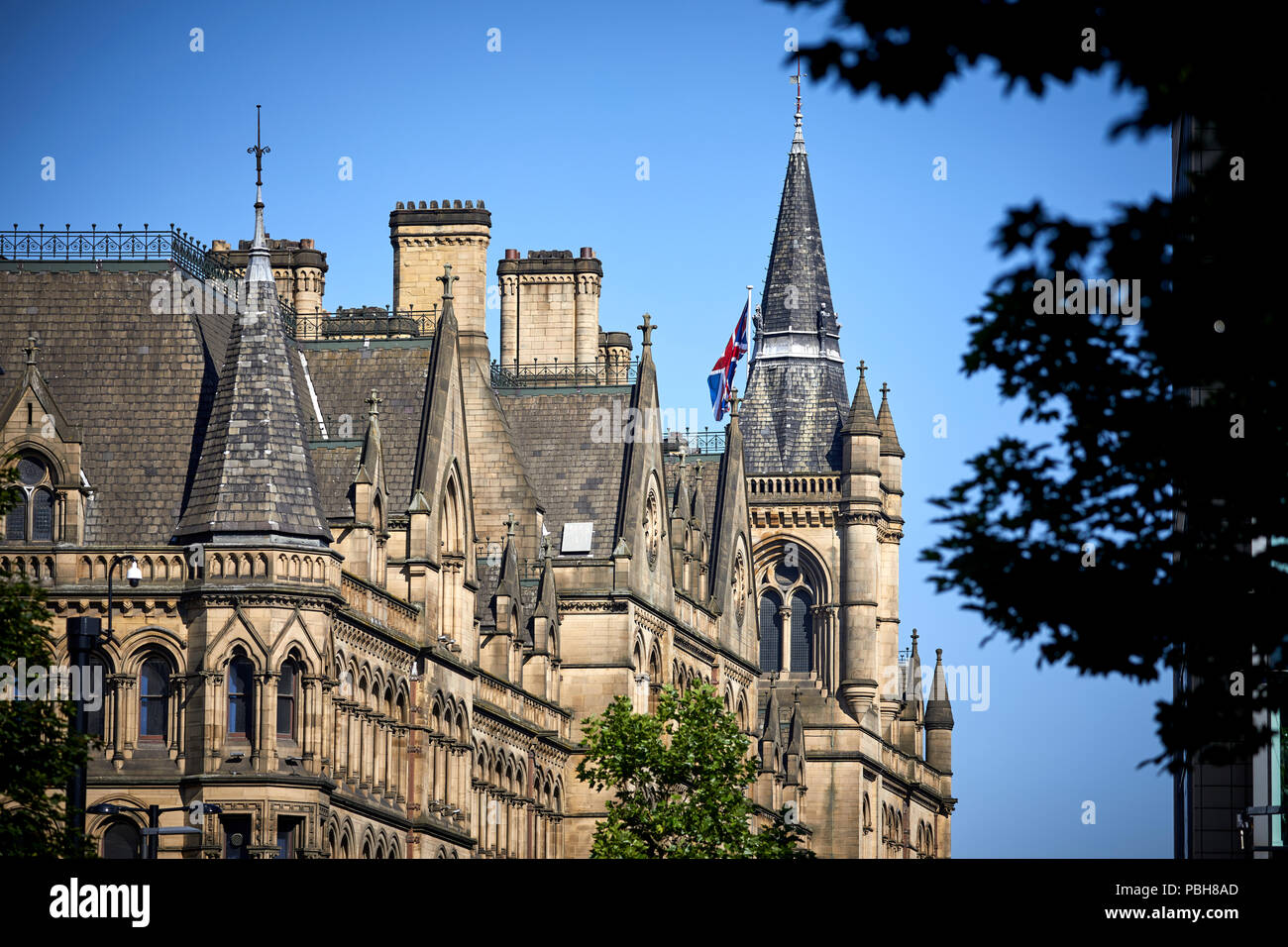 architect Alfred Waterhouse Manchester town hall along princess Street ...