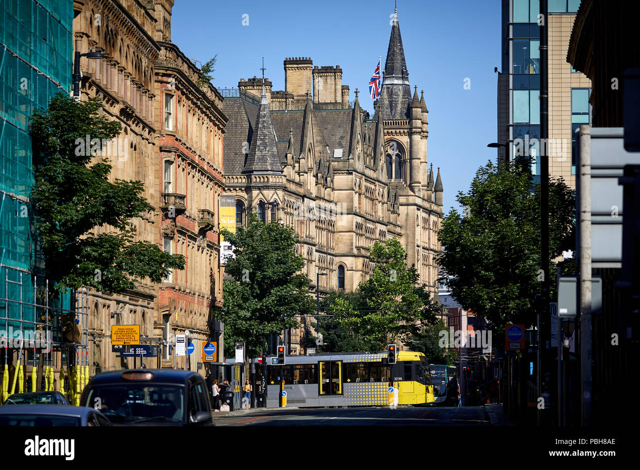 architect Alfred Waterhouse Manchester town hall along princess Street ...