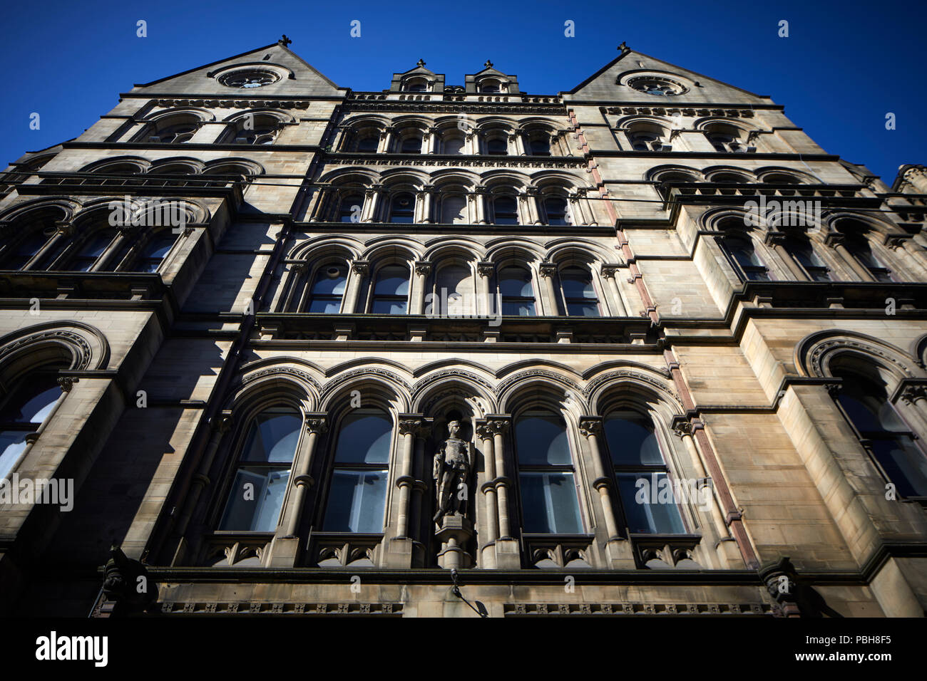 architect Alfred Waterhouse Manchester town hall along princess Street ...