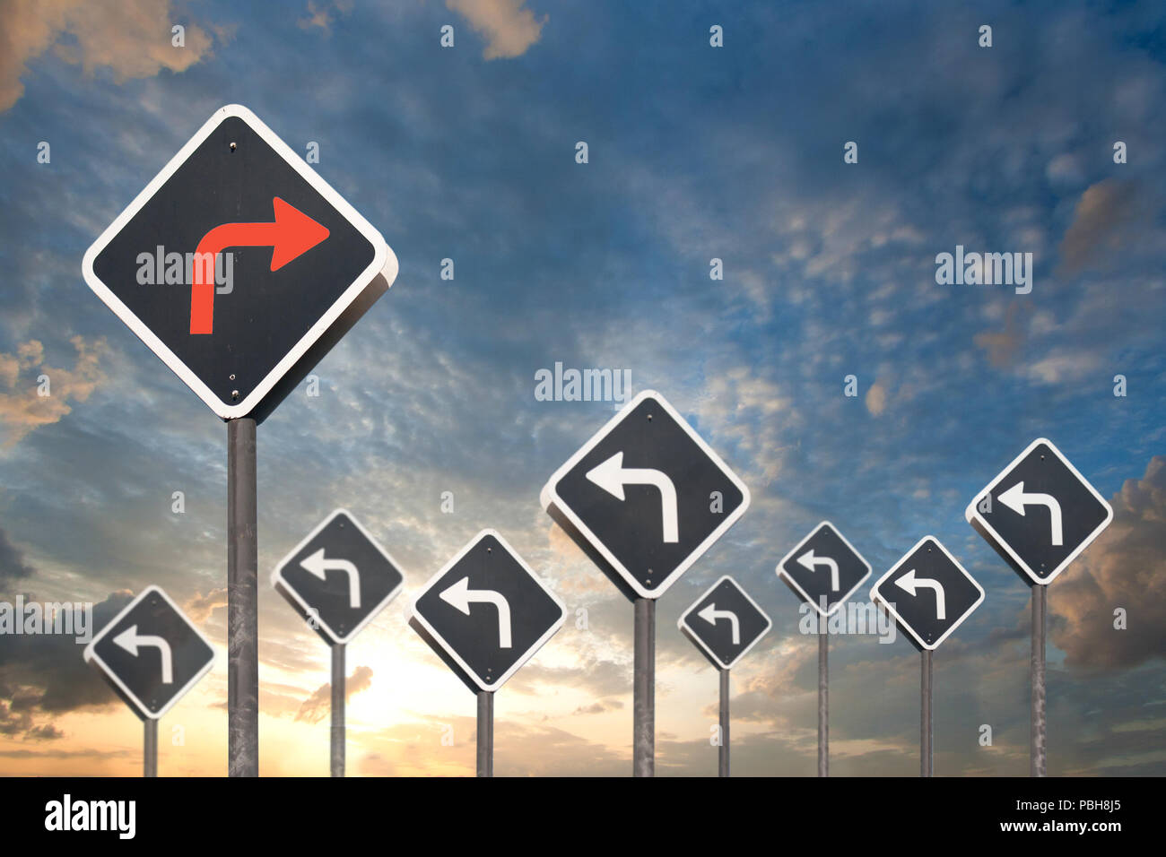 alternative way concept by traffic sign Stock Photo - Alamy