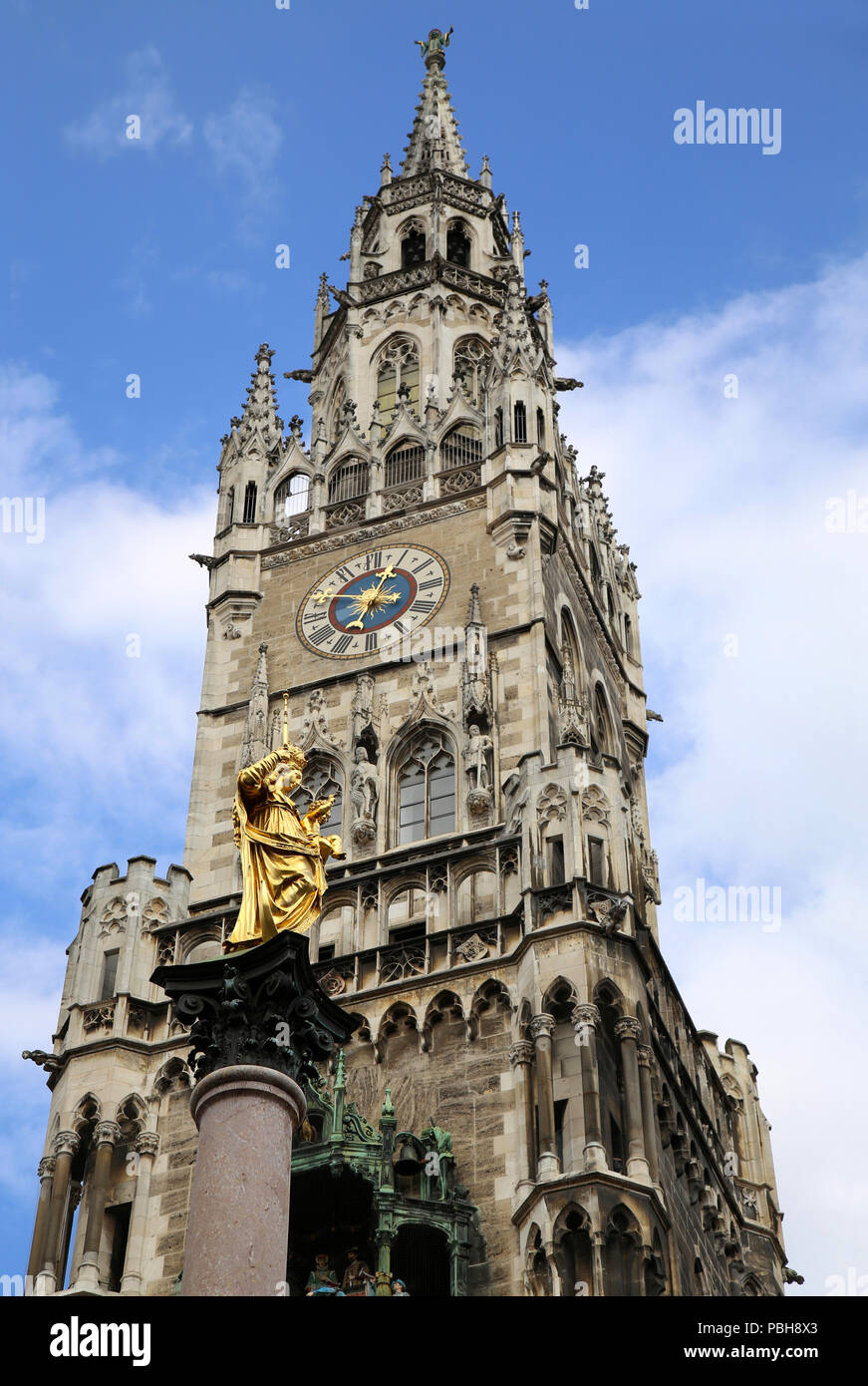 The Golden statue of Mary (Mariensaule), a Marian column on the ...
