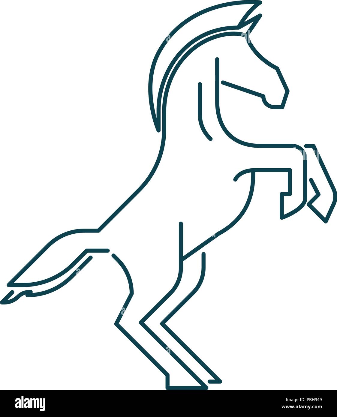 Prancing Horse Symbol in Elegant Line Art Stock Vector Image & Art - Alamy