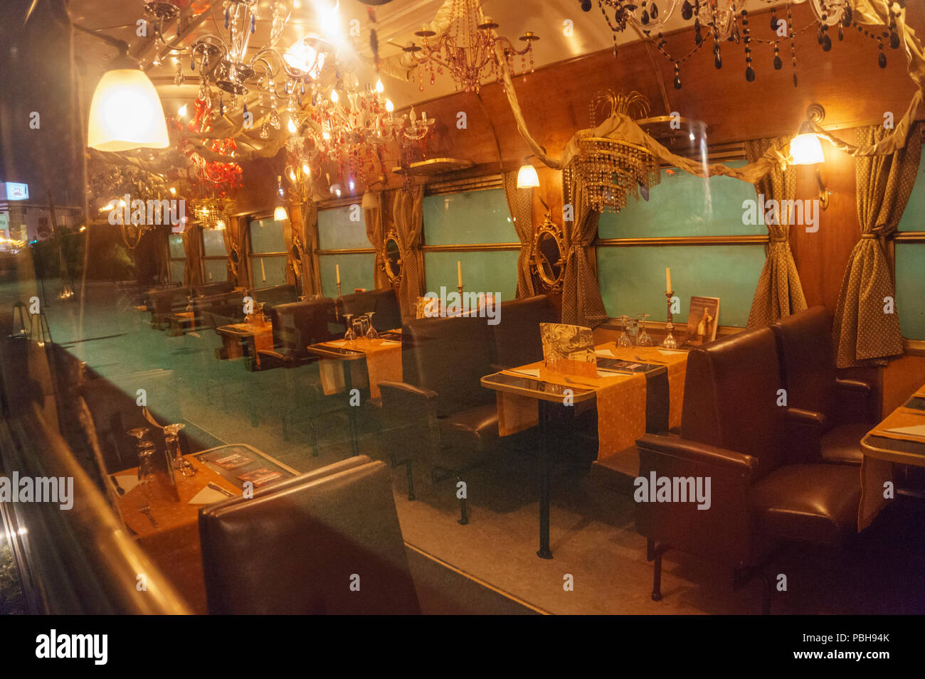 The Wagon Restaurant at Roof, Athens is a restored pre-war dining car ...