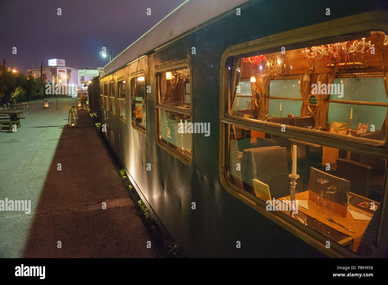 The Wagon Restaurant at Roof, Athens is a restored pre-war dining car ...