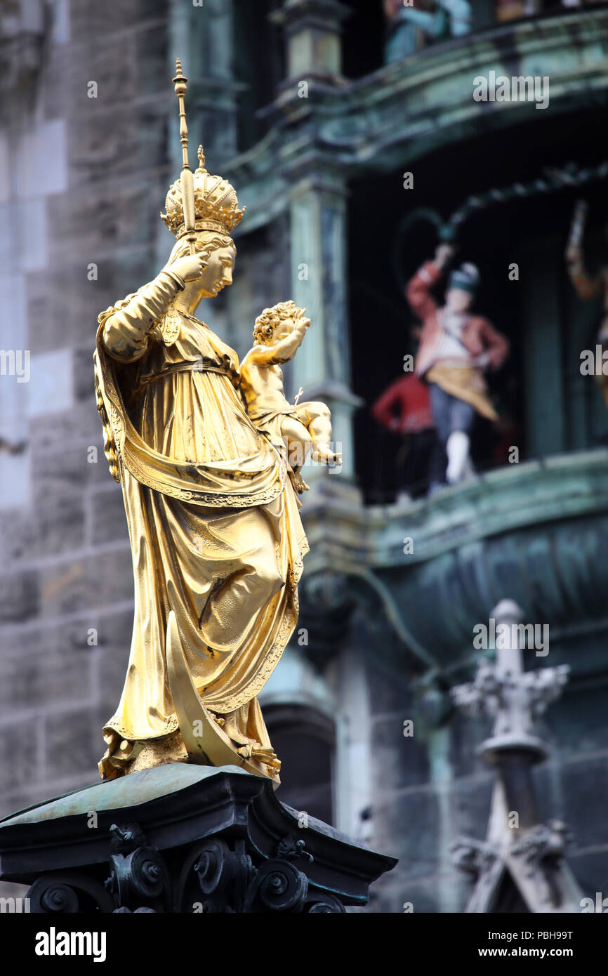 The Golden statue of Mary (Mariensaule), a Marian column on the ...