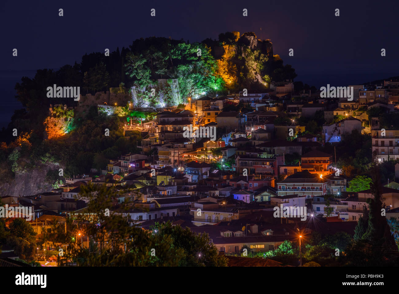 Parga town at night hi-res stock photography and images - Alamy