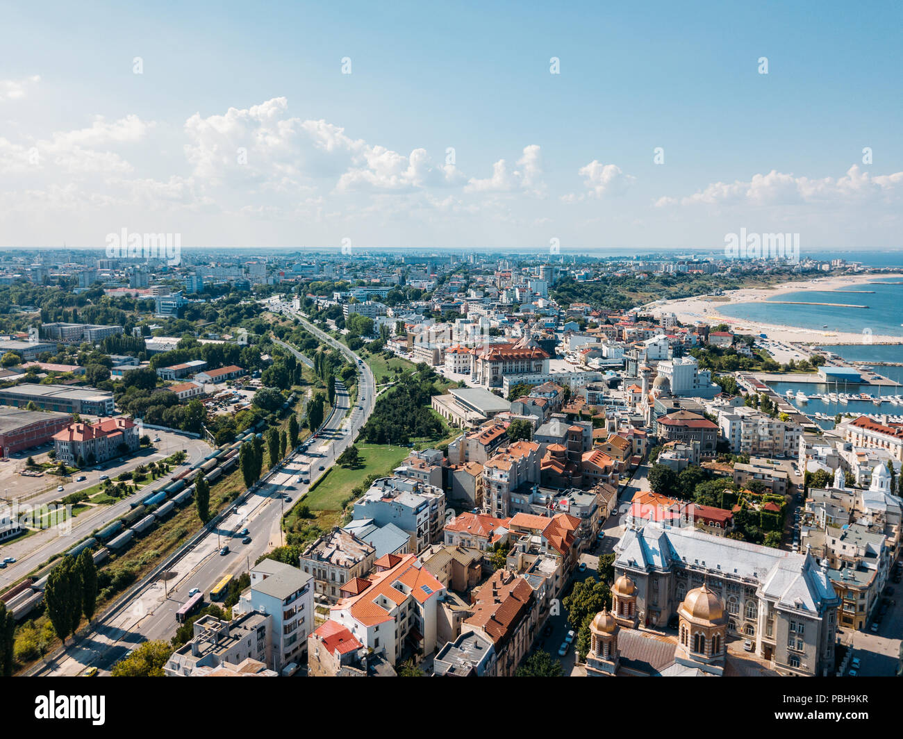 Aerial View Of Constanta City Skyline In Romania Stock Photo - Alamy