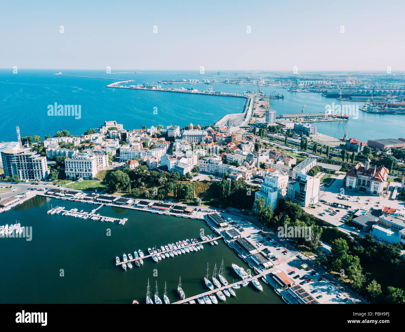 Aerial View Of Constanta City Skyline In Romania Stock Photo - Alamy