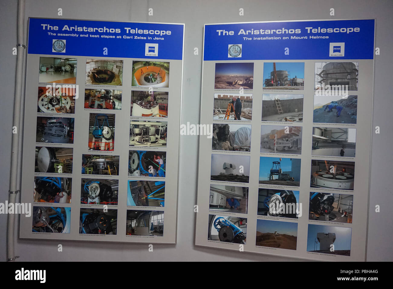 Interior of the famous Helmos Observatory (Aristarchos Telescope). It ...